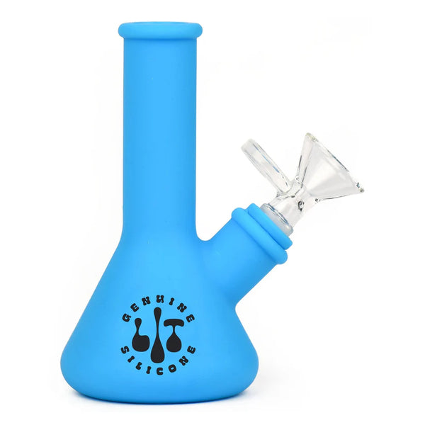 Lit Silicone 5" Beaker Water Pipe - BC Smoke Shop