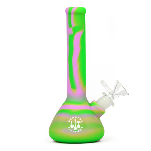 Lit Silicone 7.5" Beaker Water Pipe - BC Smoke Shop
